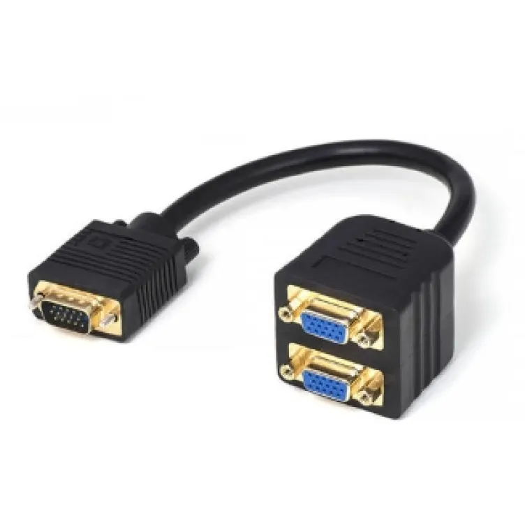 Adapter VGA - VGA M/2F (spliter) crni