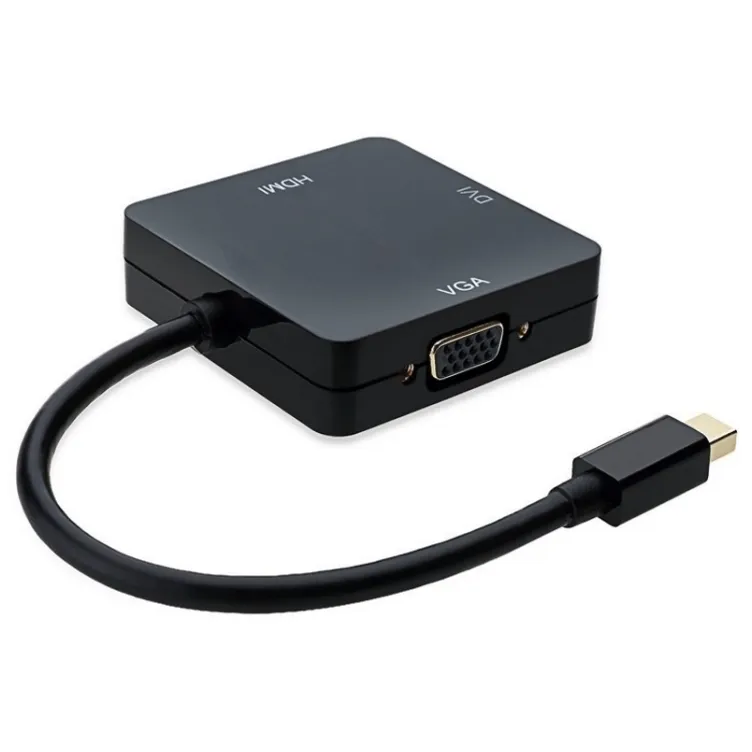 Mini DisplayPort - HDMI + DVI-I Dual Link + VGA D-Sub crni