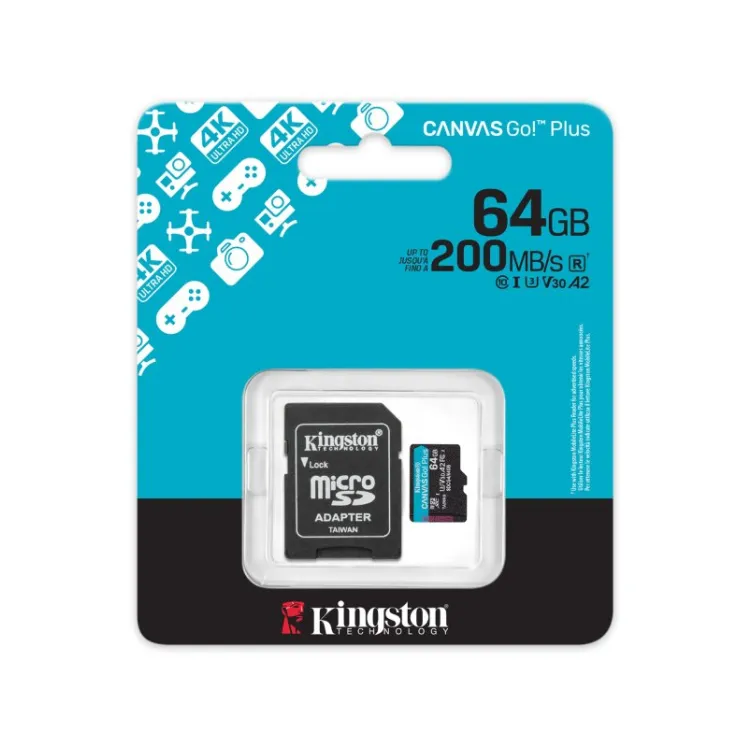 Memorijska kartica U3 V30 microSDXC 64GB Canvas Go Plus 200MB/s A2 + adapter SDCG4/64GB