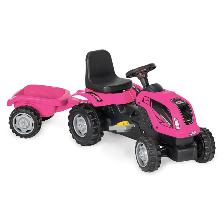 Traktor Na Pedale MMX Sa Prikolicom - Pink - Traktor na pedale