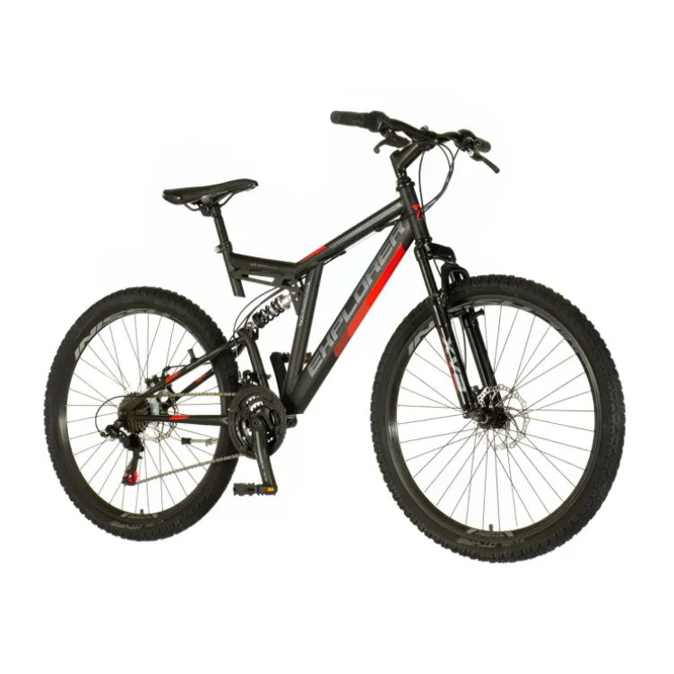 Bicikl explorer thunder full suspension 26" crno crveni dupli disk