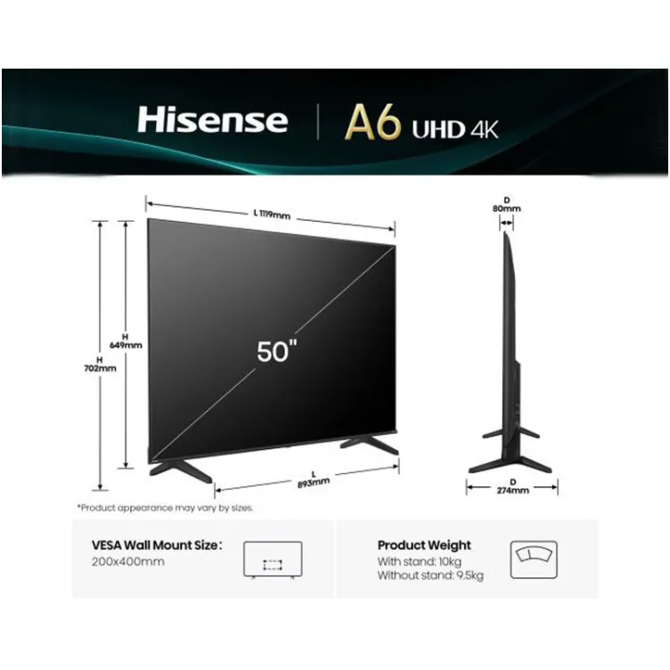 50 inča 50A6Q 4K UHD Smart TV