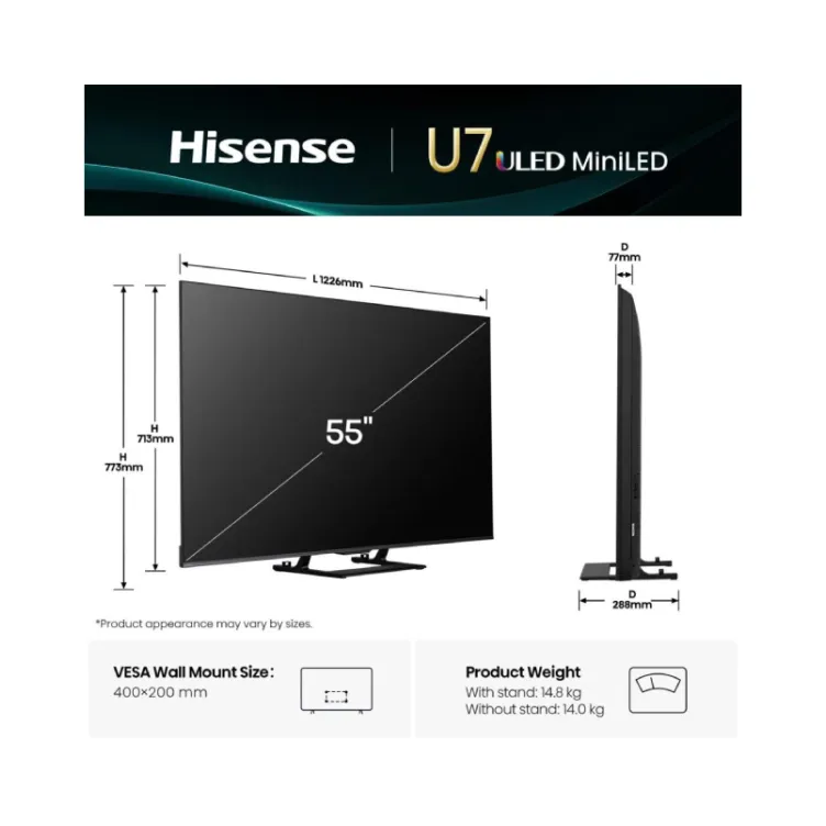55 inča 55U7Q ULED Mini-LED 4K UHD Smart TV