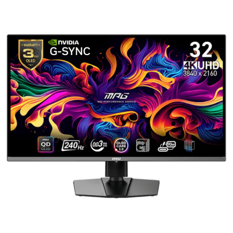 32 inča MPG 321URX QD-OLED, 4K UHD 3840x2160 QD OLED 240Hz Tip-C 90W G-Sync gaming monitor