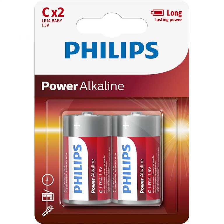 BATERIJE PHILIPS LR14 2KOM POWER ALKALINE