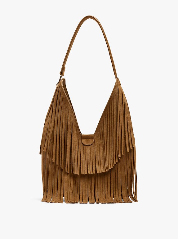 HOBO SHOULDER BAG WITH FRINGES