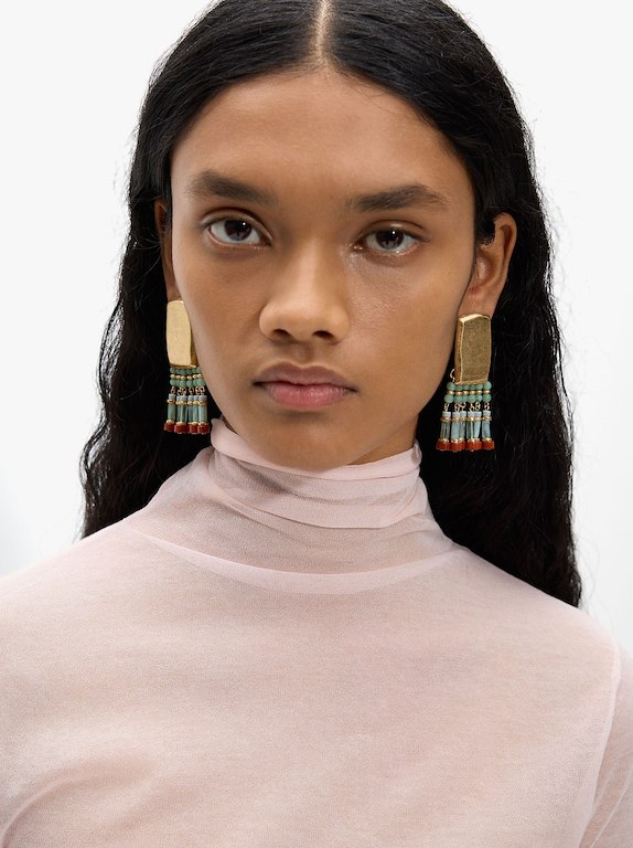 IRREGULAR EARRINGS WITH BEADS