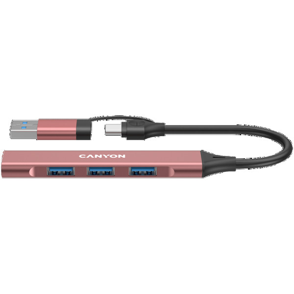 CANYON hub DS-02 4in1 USB-AC Pink ( CNS-TDS02P )