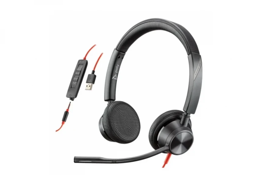 Slušalice sa mikrofonom Plantronics Poly Blackwire 3325 crne