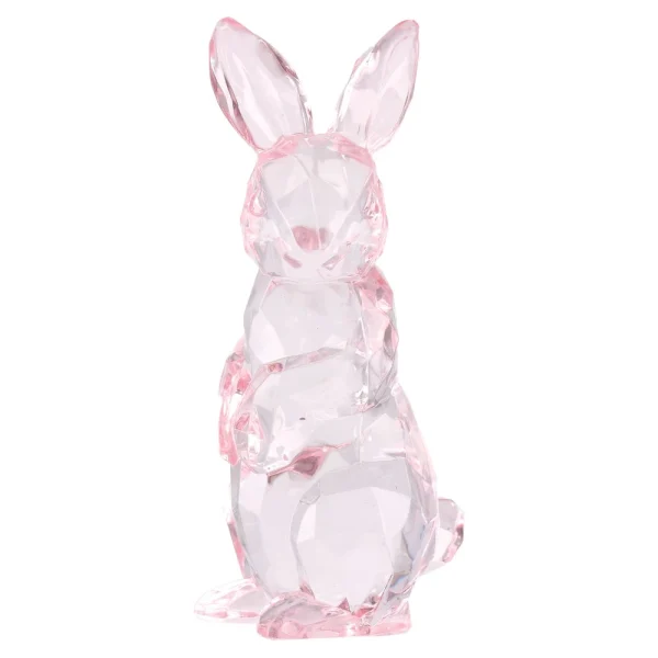 Crystal Easter, uskršnja dekoracija, stojeći zeka, roze, 4×3.5x8cm