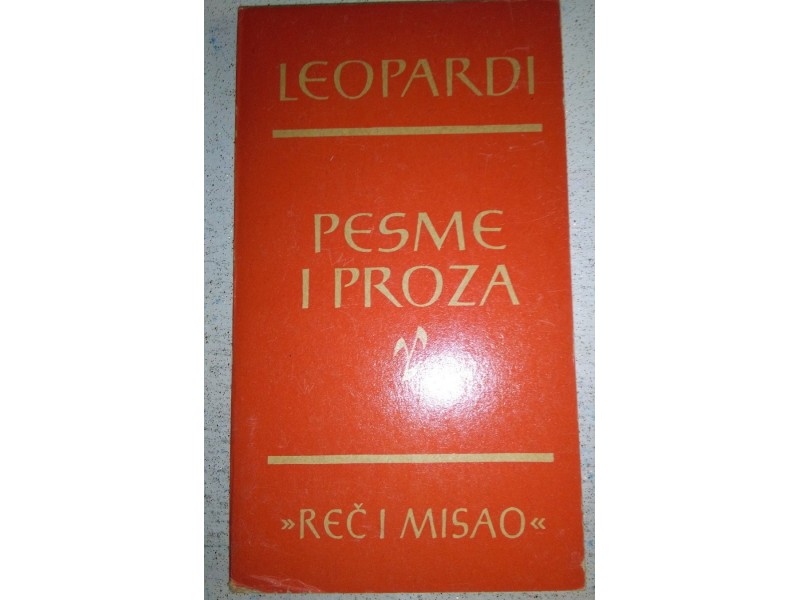 Djakomo Leopardi, Pesma i proza, edicija Reč i Misao