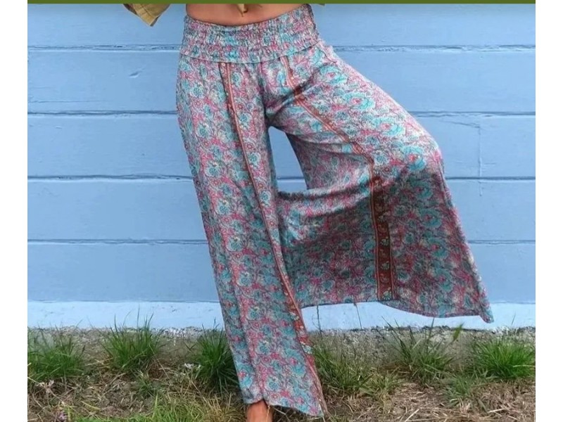 BOHOO FASHION široke pantalone 100% svila novo