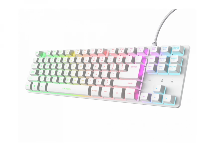 Tastatura TRUST GXT833 THADO žicna/RGB/TKL/gaming/bela