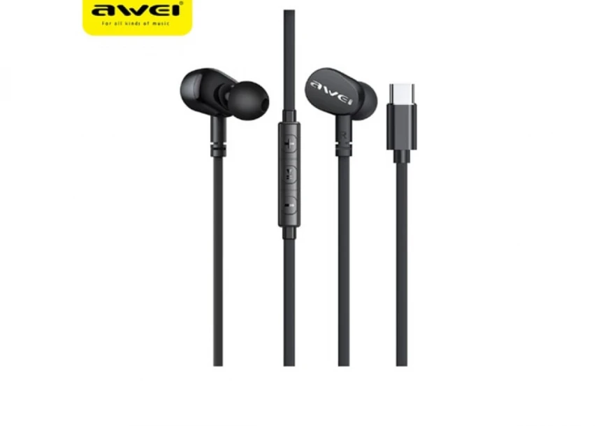 Slušalice AWEI TC-7 Bubice USB-C w/microphone Crne