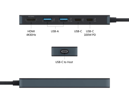 TARGUS HyperDrive Flex 5 Port USB-C Hub crni (HD4101BKGL)