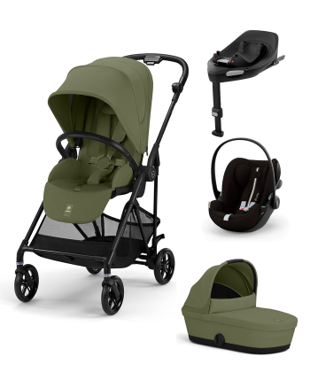 Cybex Melio Carbon kolica 4 u 1 sa Cloud G auto sedištem nosiljkom i G i-Size bazom - Moss Green&Moon Black New