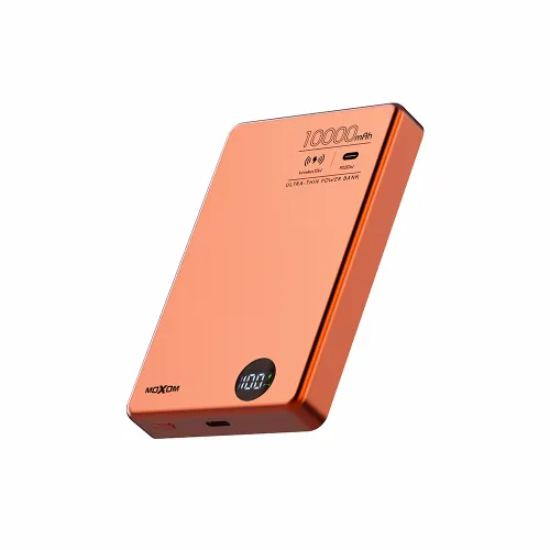 Power Bank prenosiva baterija Magsafe Moxom MX-PB197 PD 20W + QC 22.5W + wireless 15W 10000mAh narandzasti (MS)