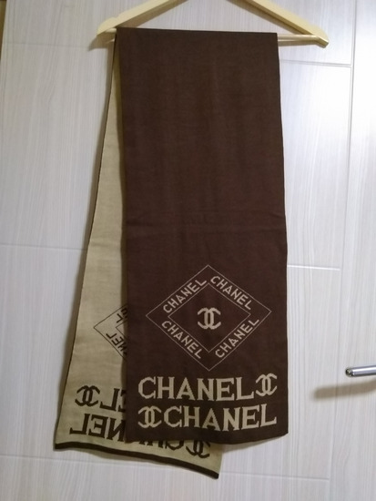 CHANEL Sal, Vuna, Braon/Bež,162×32cm
