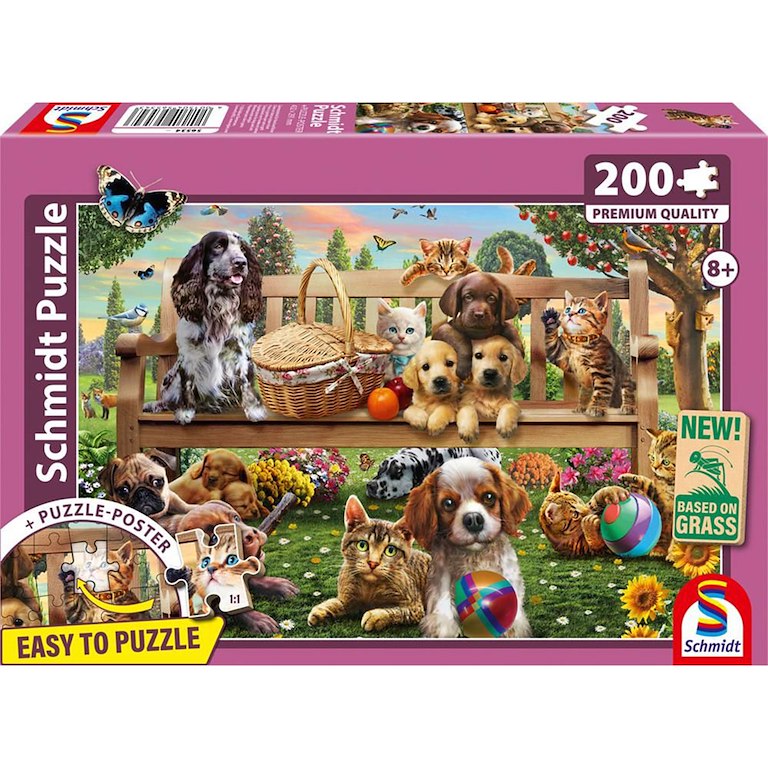 Schmidt puzzle 200pcs Baštenski piknik za psa i mačke 56534