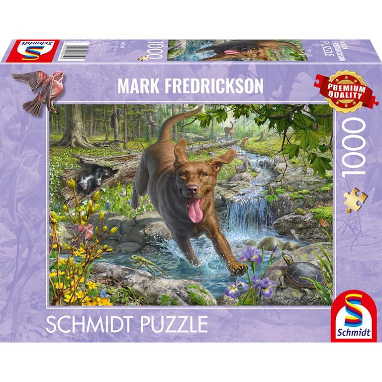 Schmidt puzzle 1000 pcs Mark Frederickson Dog Love, Spring Walk with Labrador Retriever 58559