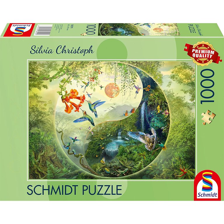 Schmidt puzzle 1000 pcs Silvia Christoph Yin & Yang, In the Forest of the Hummingbirds 58595