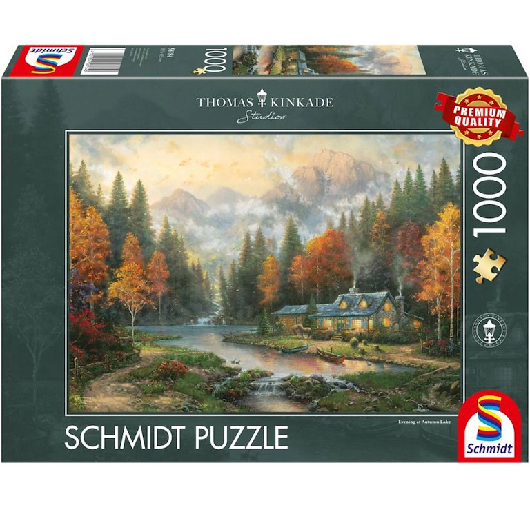 Schmidt puzzle 1000 pcs Thomas Kinkade Autumn Evening at the Lake 58784