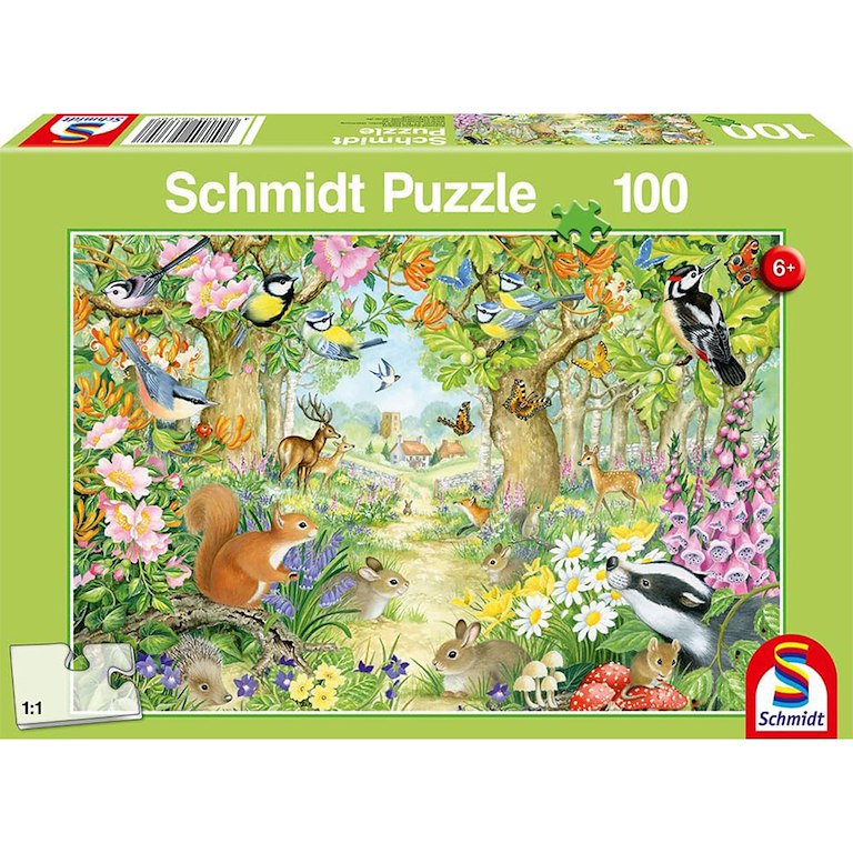 Schmidt puzzle 100pcs Animals in The Forest 56370