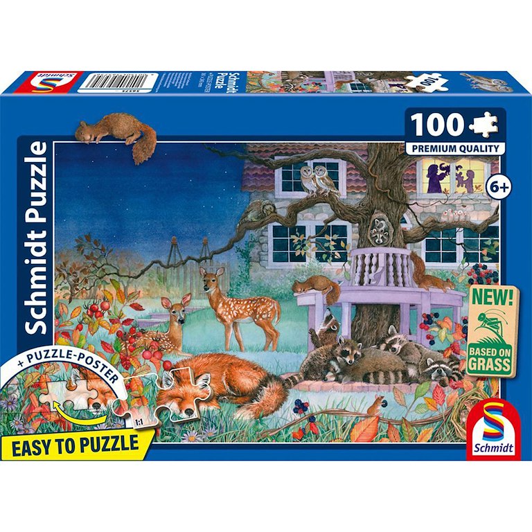 Schmidt puzzle 100pcs Noćna poseta životinja 56575