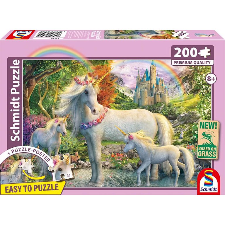 Schmidt puzzle 200pcs Jednorog kobila sa dva ždrebeta 56540