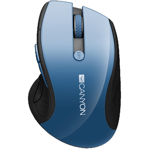 CANYON 2.4Ghz wireless mouse, optical tracking - blue LED, 6 buttons, DPI 100012001600, Blue Gray pearl glossy ( CNS-CMSW01BL )