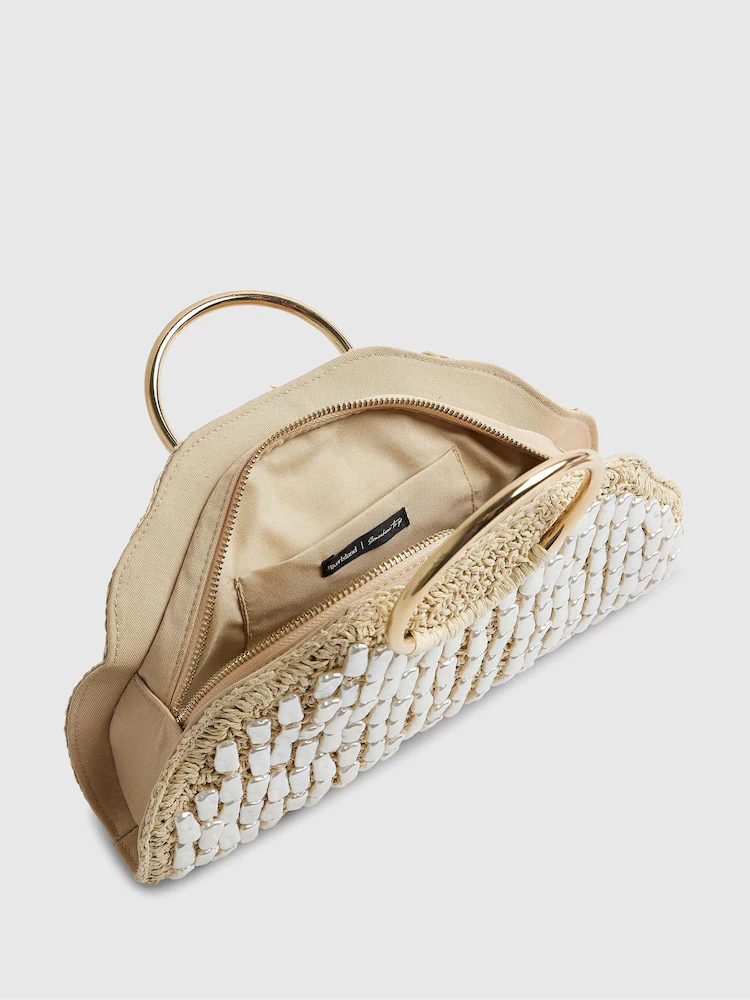 Torba za držanje ručke River Island Pearl Raffia