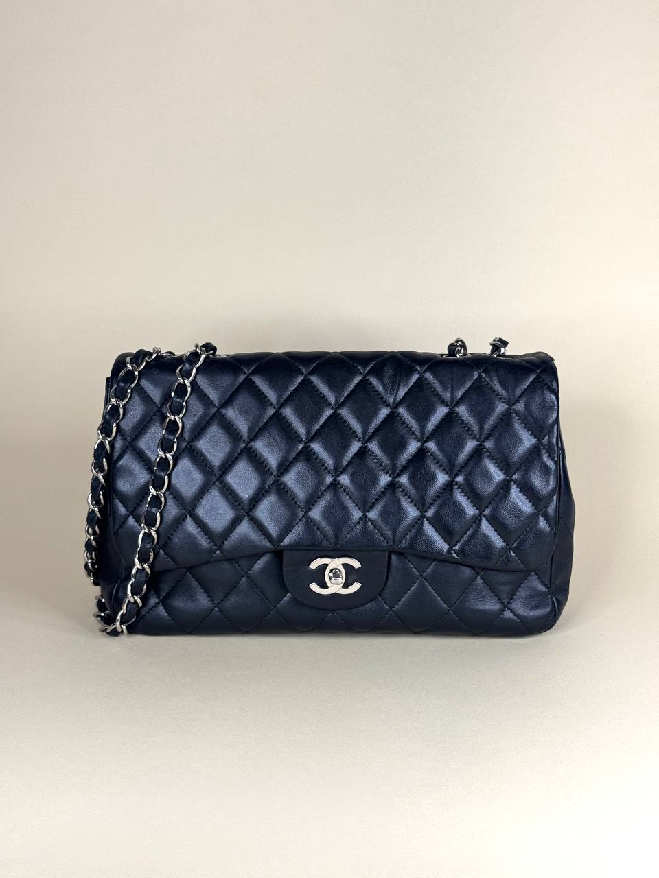 Chanel Jumbo Double Flap Black Quilted Shoulder Bag