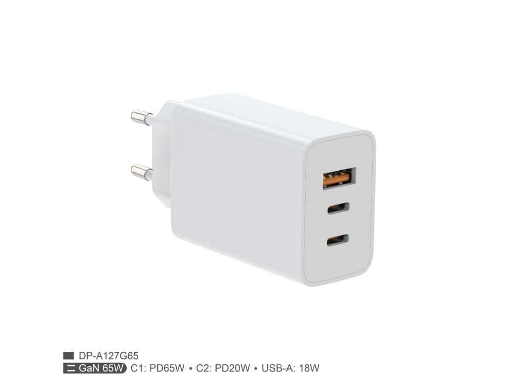 Zidni punjac FULMOVA GAN PD/25W/bela sa USB-C kablom