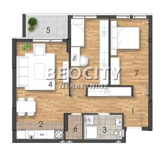Trosoban stan, 66 m2, Telep, Jerneja Kopitara ID: 129750