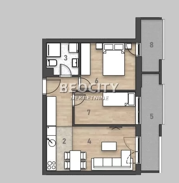 Trosoban stan, 58 m2, Salajka, Karađorđeva ID: 129726