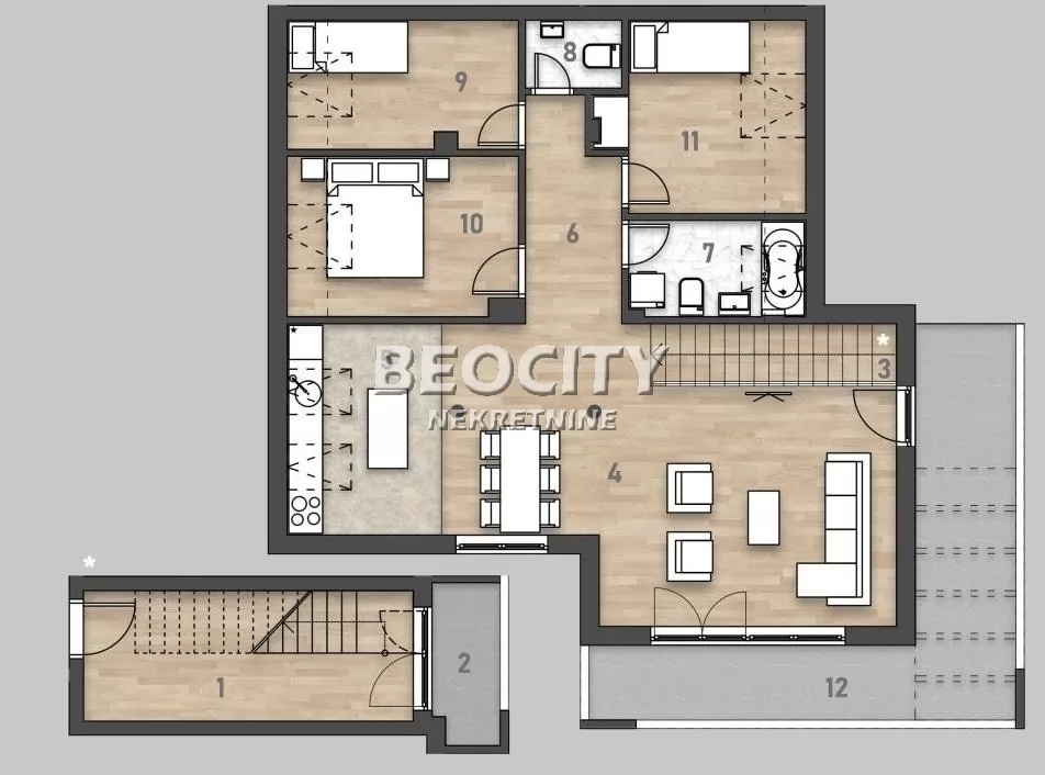 četvorosoban stan, 124 m2, Salajka, Karađorđeva ID: 129727