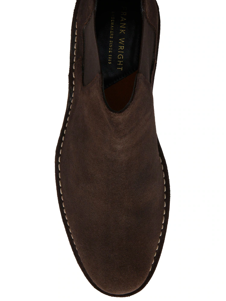 Braon Suede - Frank Wright Suede Slip-On Chelsea čizme