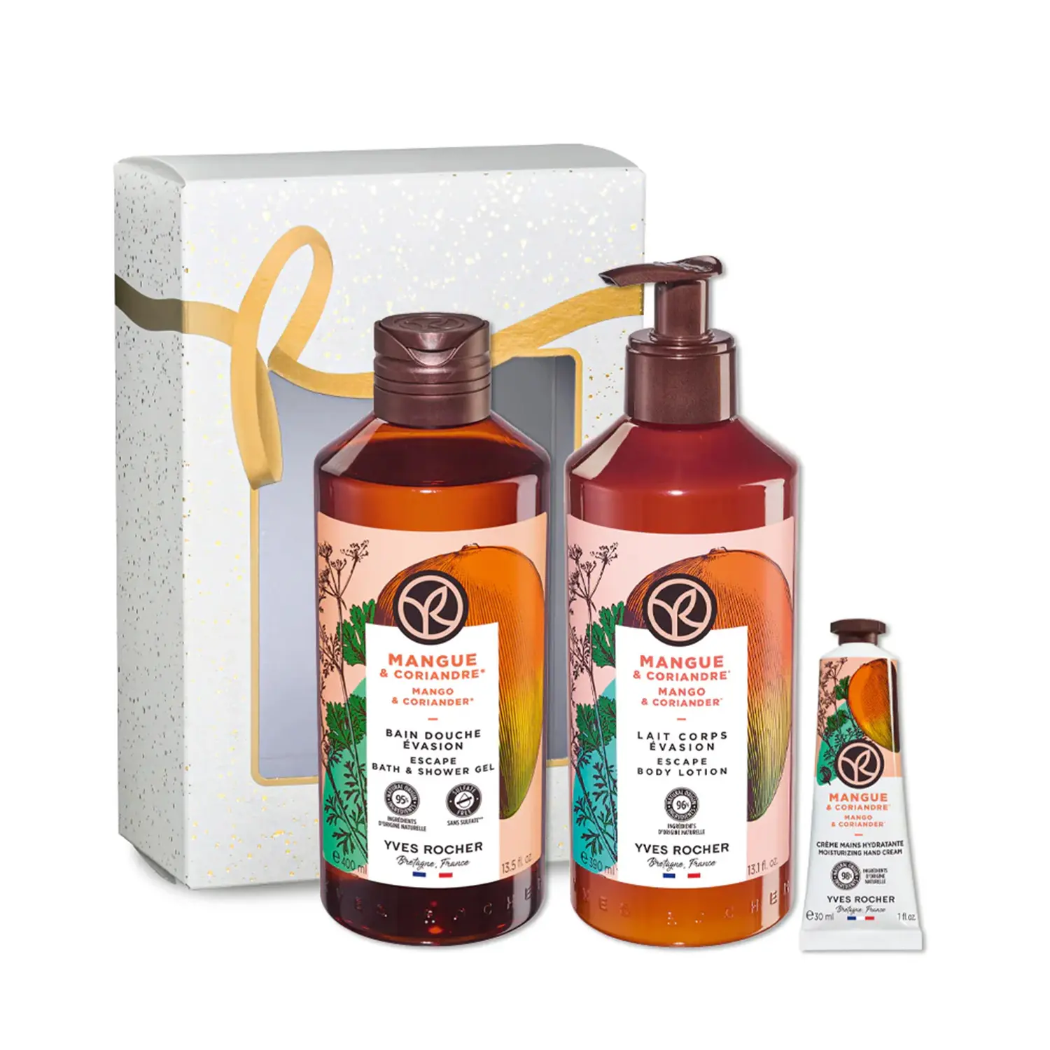 Yves Rocher Ženski set Mango i korijander, 820 ml