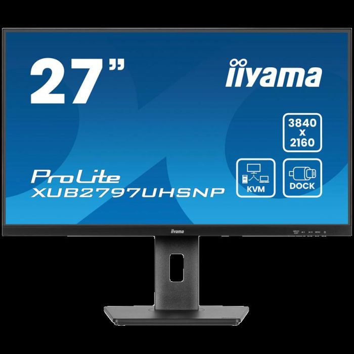 27" IPS-panel, 3840x2160 UHD, USB-C Dock (96W PD, LAN, DP-OUT, USB 3x3.2+1xC(15W)), 4ms, 15cm height adj. stand, 350cd/m2, HDMI, DisplayPort, Speakers