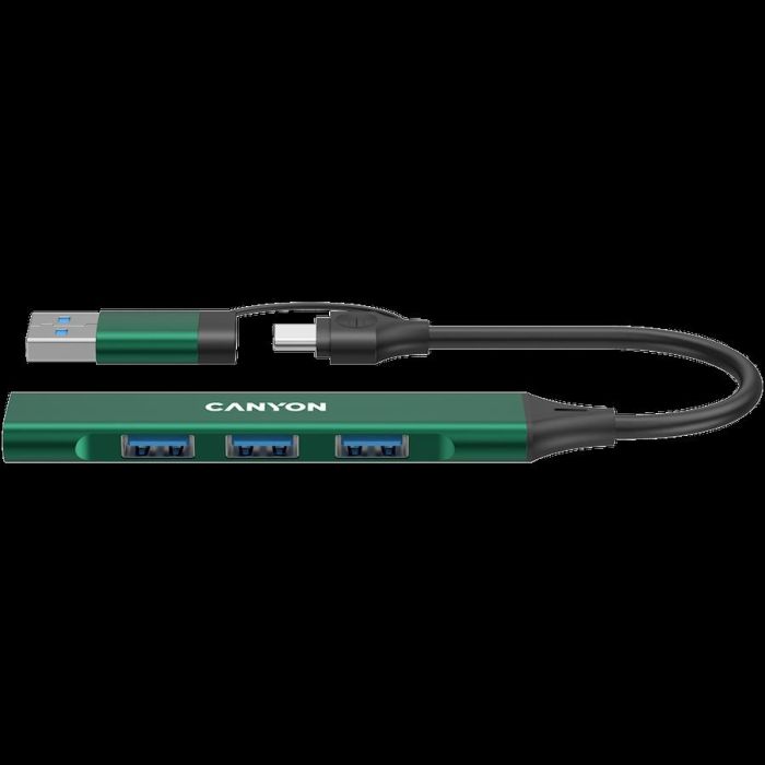 CANYON hub DS-02 4in1 USB-A/C Green