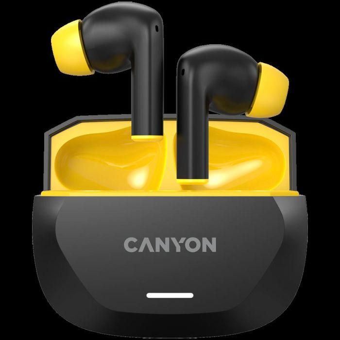 CANYON headset HEXAGON 7 TWS ANC+ENC Wireless Charge Black Yellow