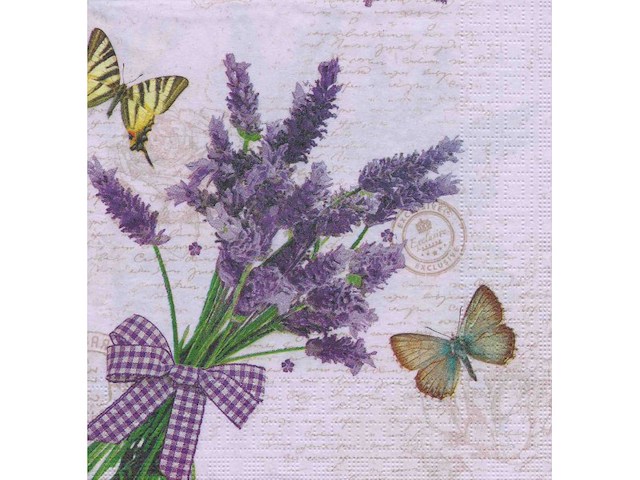 Salveta K13_060 - 33x33cm  Cveće Leptiri Lavanda