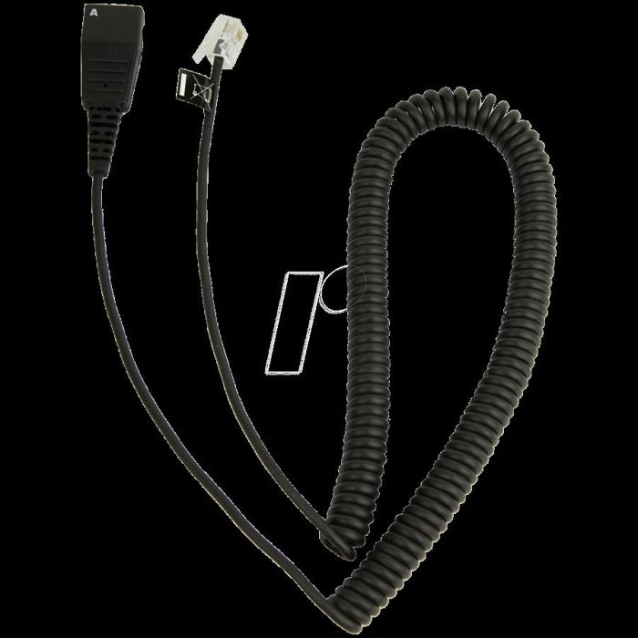 JABRA QD Cord to RJ10, coiled, 0,5 - 2 meters, for Lucent Callmaster V, VI, Cisco 79xx and PLX A22