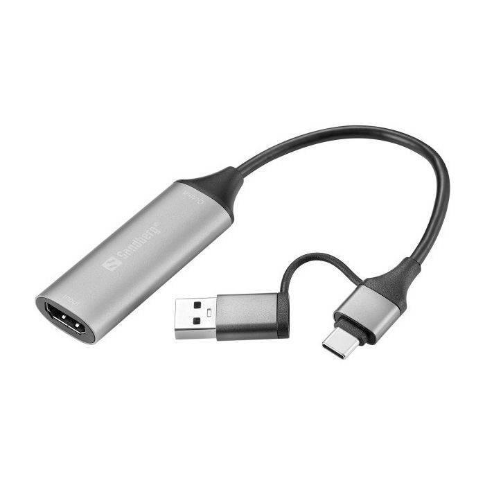 Adapter HDMI capture na USB-C/A Sandberg 136-70