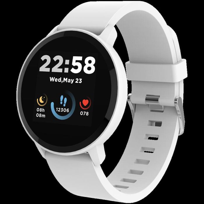 CANYON Lollypop SW-63, Smart watch, 1.3inches IPS full touch screen, Round watch, IP68 waterproof, multi-sport mode, BT5.0, compatibility with iOS and android, Silver white, Host: 25.2*42.5*10.7mm...
