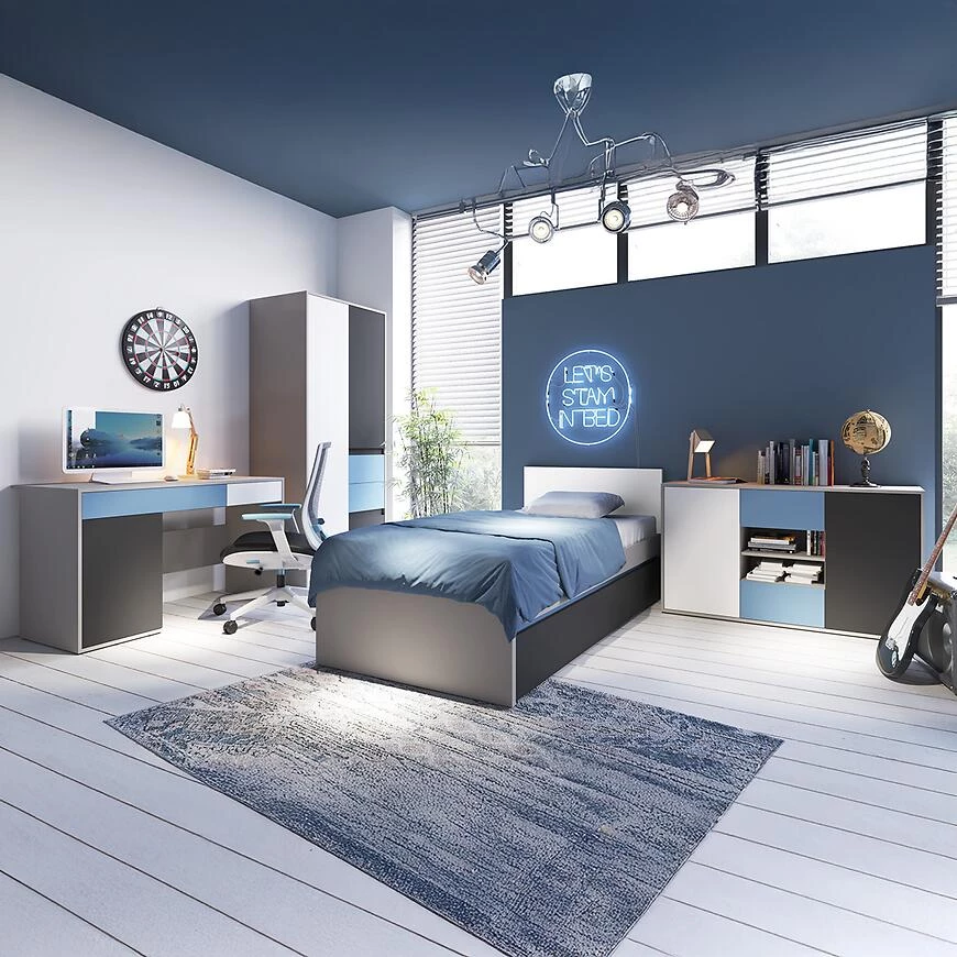 Laser ormar LASS01B 84x54x197 siva/crna/bela/plava