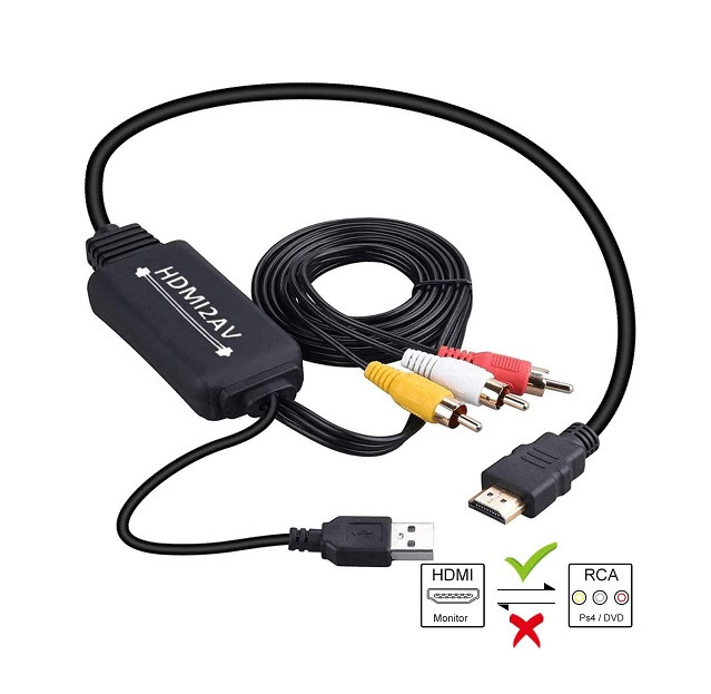Adapter HDMI M-3xRCA M (AV konvertor) sa USB napajanjem