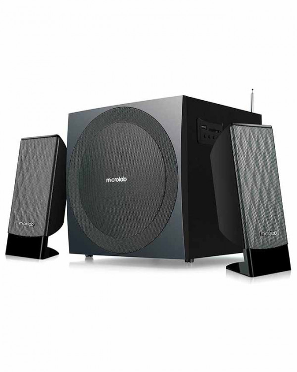 Microlab M-300BT Bluetooth, 38 W RMS; 12 W x 2+14 w/USB/SD and FM Radio, drveni, black