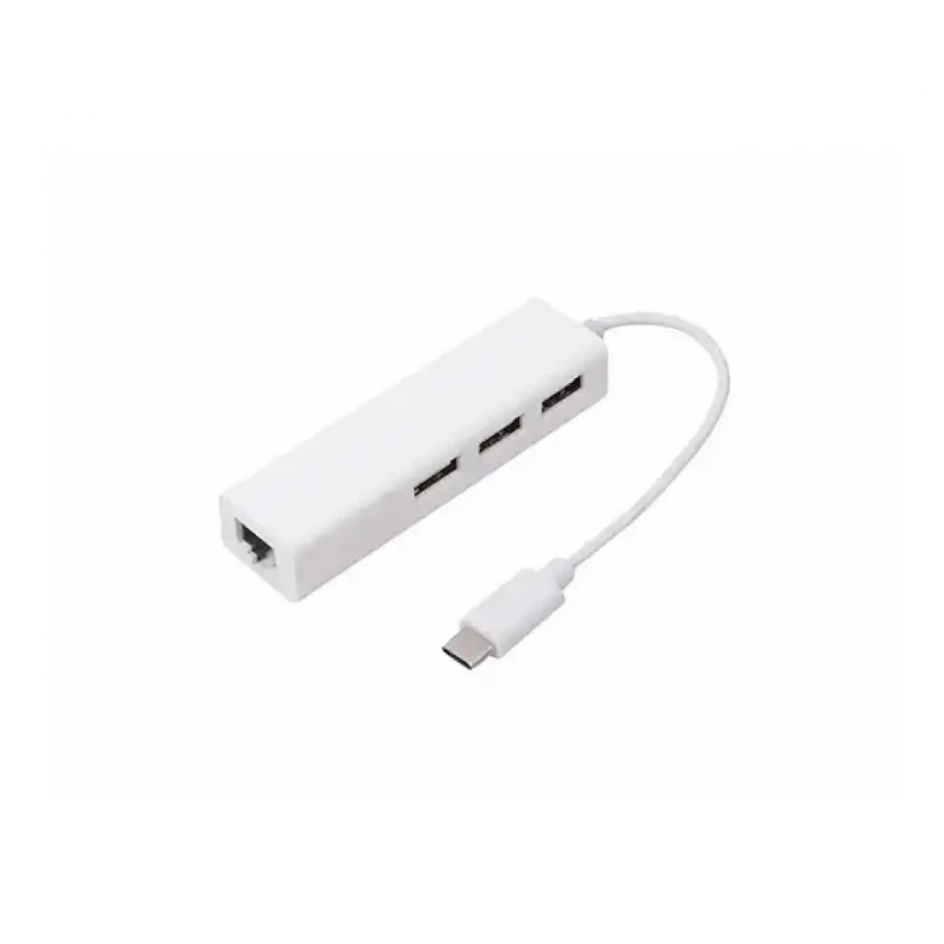 USB adapter-koverter TIP C - 3xUSB 3.0+RJ45 Linkom