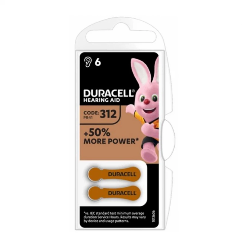 Duracell Hearing Aid 312 1,45V baterija za slusni aparat PAK6